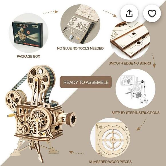 Hand craft | Toys | Hand Crank Film Projector 3d Wooden Puzzle | Poshmark